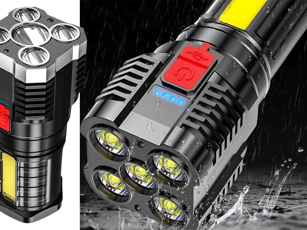 Verk Group Rechargeable torch searchlight bivouac led strong military ...