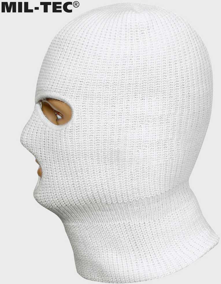 Kepurė Mil-Tec Balaklava balta 3 skylės iš akrilano, modelis - 03 ...
