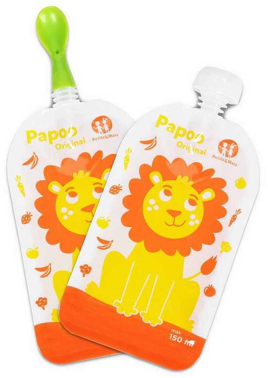 Petite&Mars PAPOO daugkartinio naudojimo maisto maišeliai 6 vnt. Lion ...