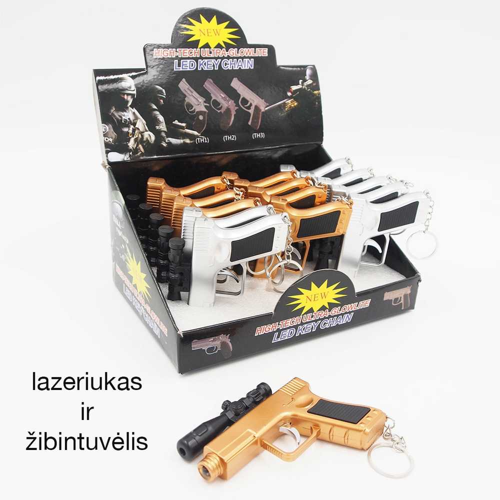 "Ginklas" Lazeriukas + LED, žema kaina | Varle.lt