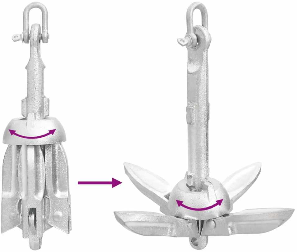 Sulankstomas inkaras su virve, sidabrinis, 0,7kg, geležis, modelis ...