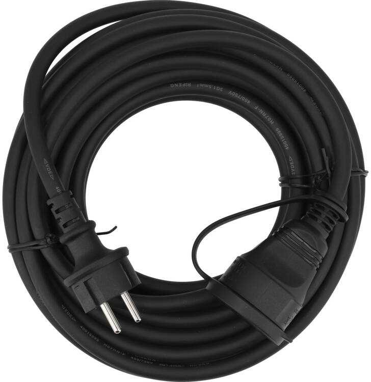 10 m ilginamasis laidas dirbtuvėms, 3x1,5 mm2 kabelis, atsparus dulkėms ir purslams, vieno lizdo ...