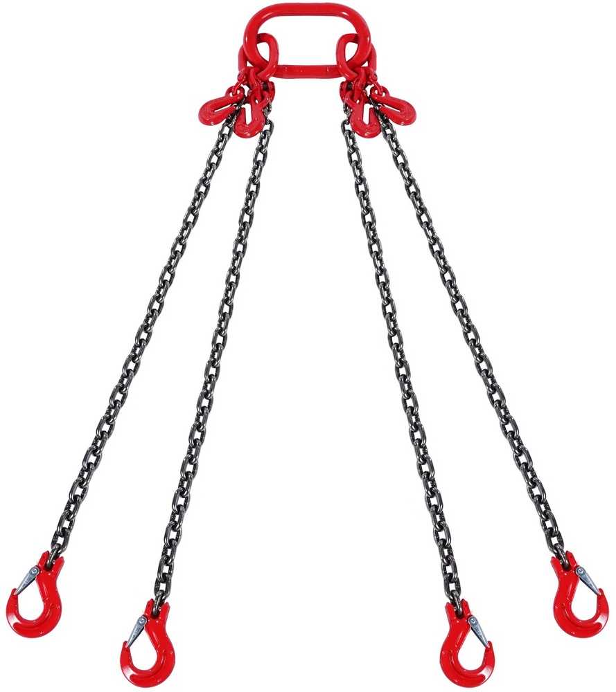 Grandinės stropas su griebimo kabliais, 4 kojų G80 kėlimo grandinė, 3 ...