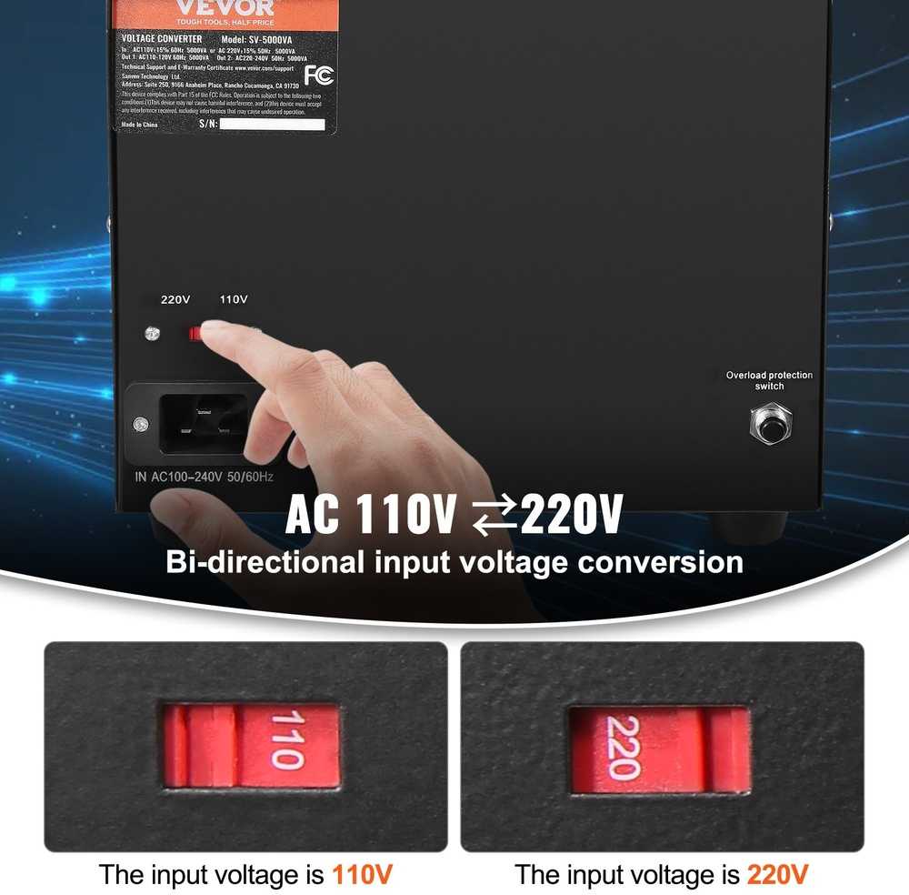 Įtampos keitiklio transformatorius, 5000VA, žemitis-aukštitis, su ...