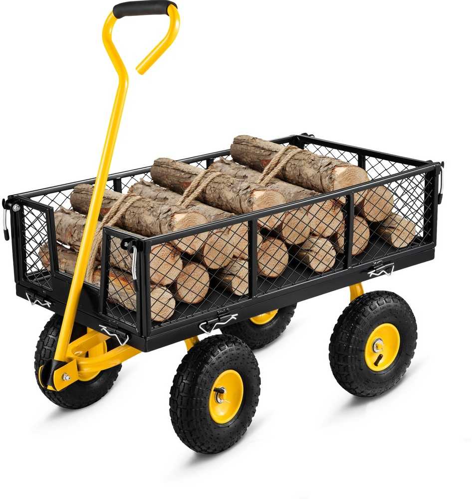 Plieninis sodo vežimėlis su nuimamais tinklelio šonais, 408 kg, žema ...