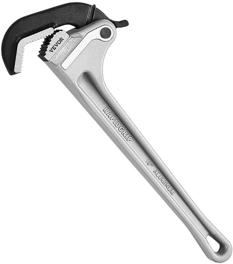 Straight Pipe Wrench, Heavy Duty, Aluminum Handle, 60CRV Jaws ...