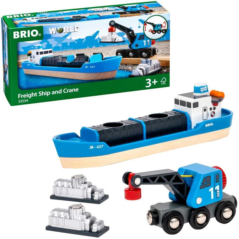 BRIO – krovininis laivas ir kranas (33534), modelis - 33534, žema kaina ...