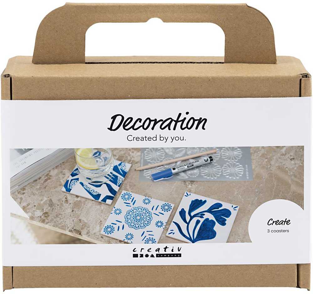 Creative - Mini Craft Kit Drawing, Porcelain coasters, mėlynas, 1 pack - (), žema kaina | Varle.lt