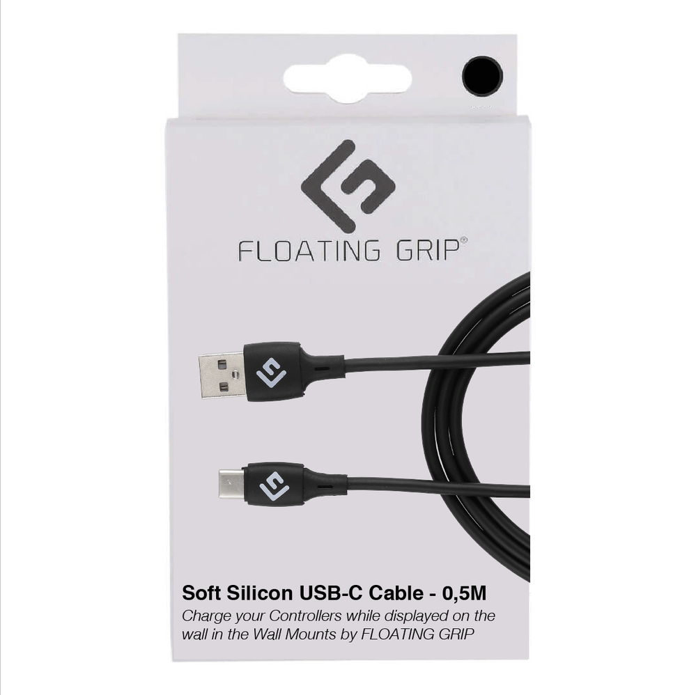 Floating Grip 0,5M Silicone USB-C Cable (Juodas), žema kaina | Varle.lt
