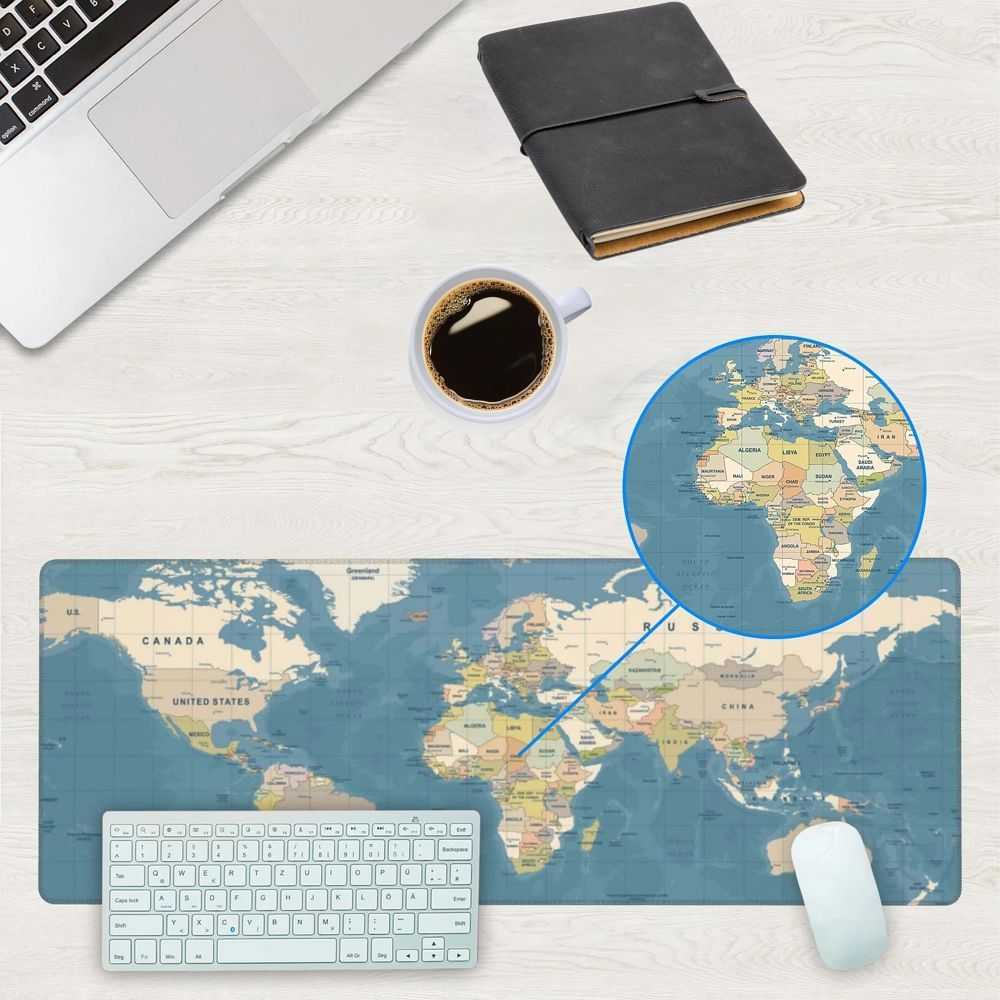 Pelės / klaviatūros kilimėlis World map (RC-K-1074) (40cm x 90cm x 2mm ...