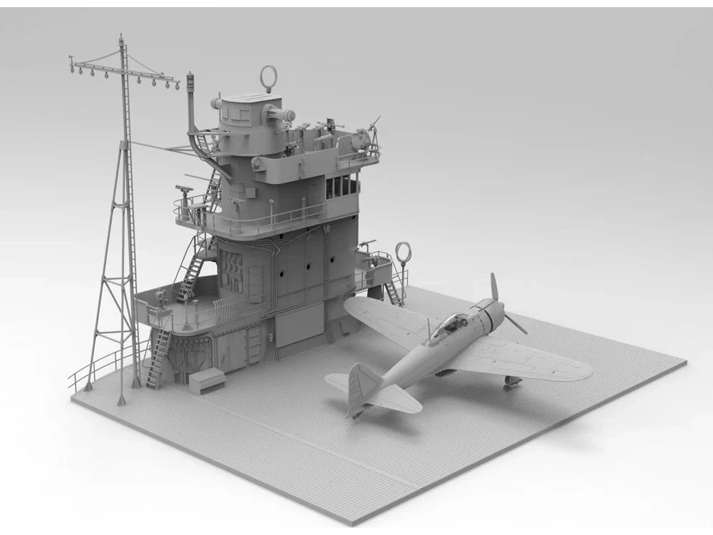 Border Model - Akagi Bridge w / Flight Deck A6M2 Zero Fighter w ...