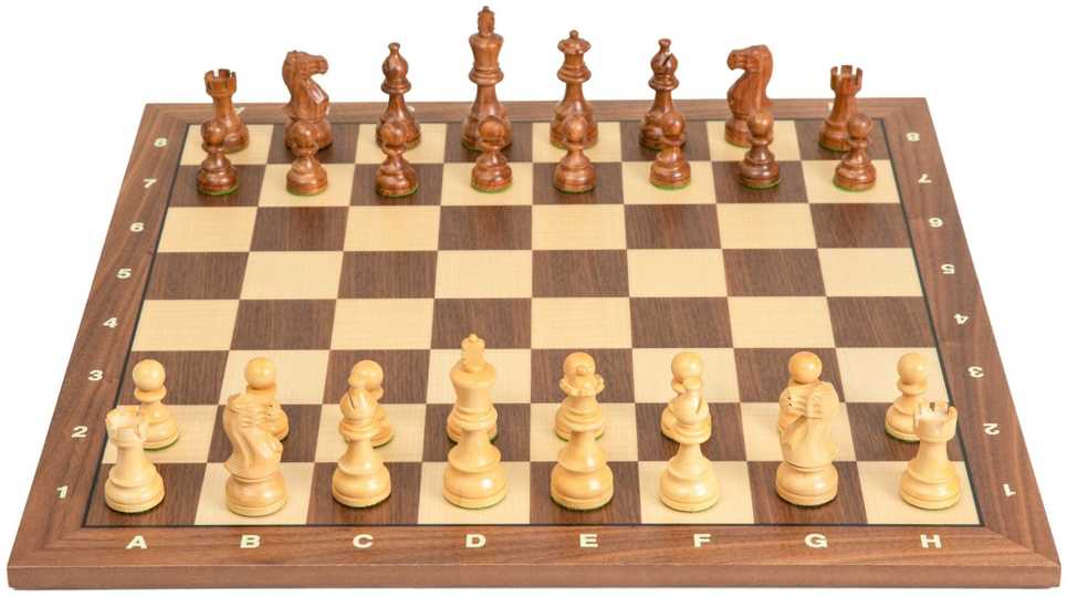 Italfama Klasikiniai šachmatai iš medžio su SUNUMERUOTA riešutmedžio ir ...