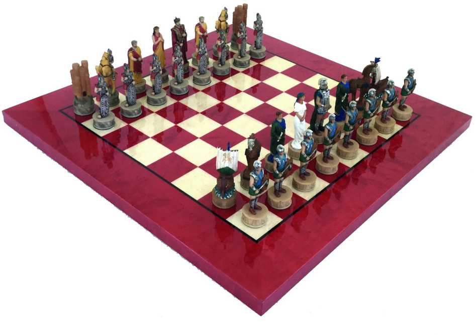 Italfama TROJOS MŪŠIS: rankomis spalvinti šachmatai su prabangia ...