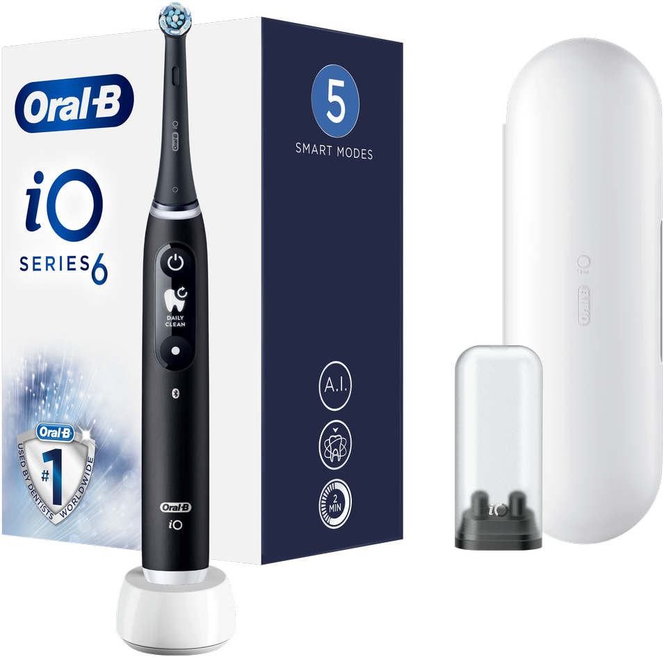Braun iOM6.1B6.3DK Oral-B iO6 Elektrinis Dantų Šepetėlis Juodas Onyx ...
