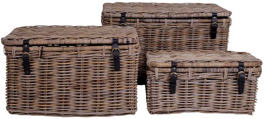 HouseNordic Depok daiktadėžė - daiktadėžė, kubu rotangas, odinė rankena ...