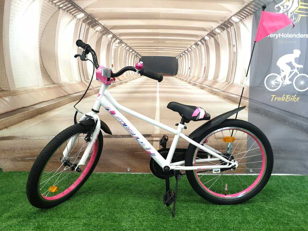 Dviračio 20" Formula RACE abdžių rėmas-10" baltas ir rožinis su sparnu ...