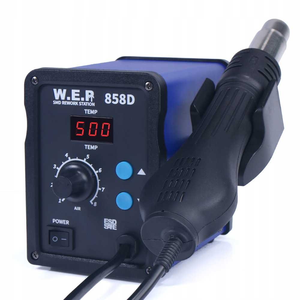 Karšto oro litavimo stotelė WEP 858D 700W, modelis - AN-02768, žema ...