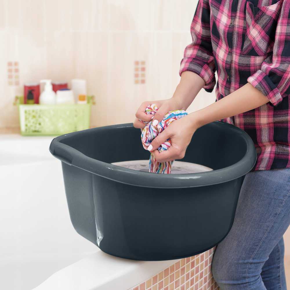 Plastikinis skalbinių dubuo 11 l apvalus baseino konteineris su ...