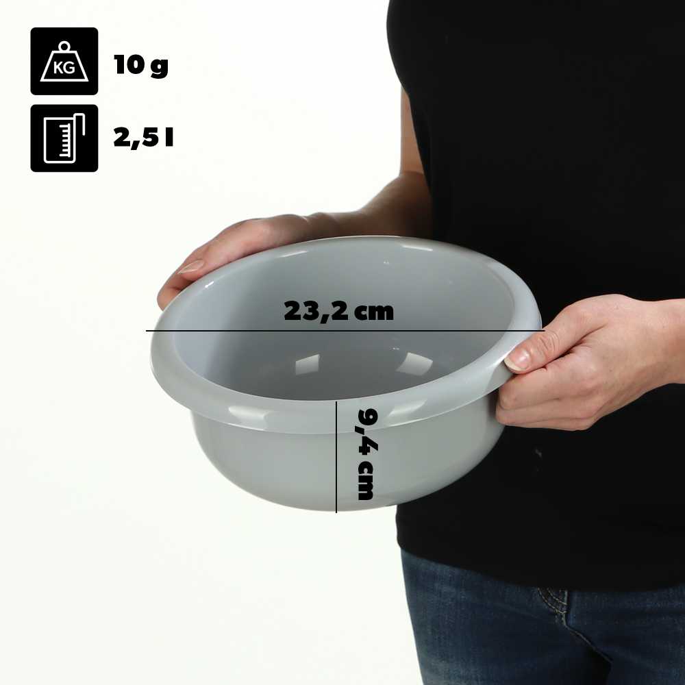 Plastikinis skalbinių dubuo 2,5 l apvalus baseino konteineris su ...