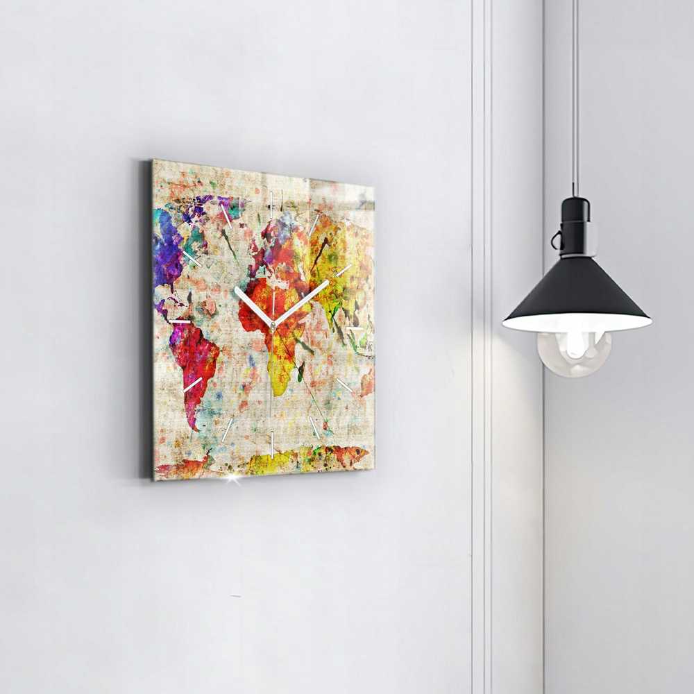 Sieninis laikrodis Spalvingas Pasaulio Žemėlapis, žema kaina | Varle.lt