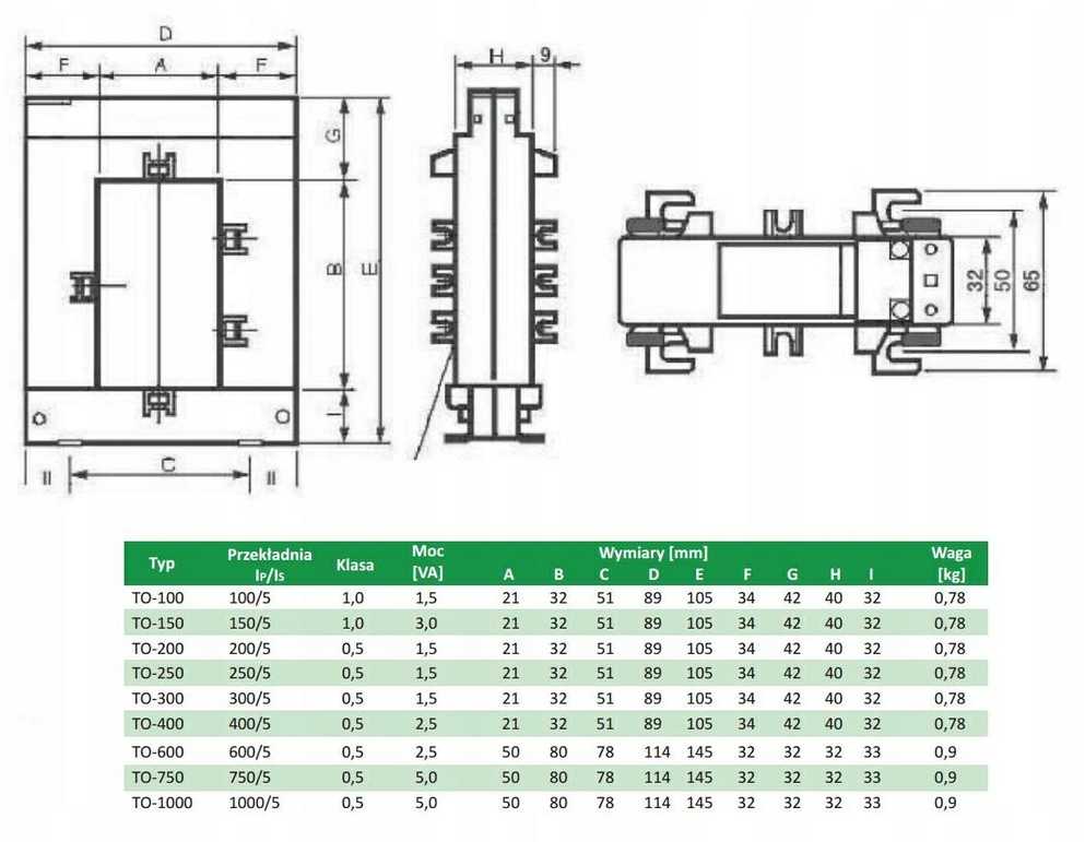 F&F srovės transformatorius 150-5A 1 klasė, modelis - TO-150-5, žema ...