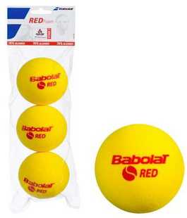 Moliniai teniso kamuoliukai Babolat Raudona Foam 3 vnt. 116128, modelis - 116128, žema kaina ...