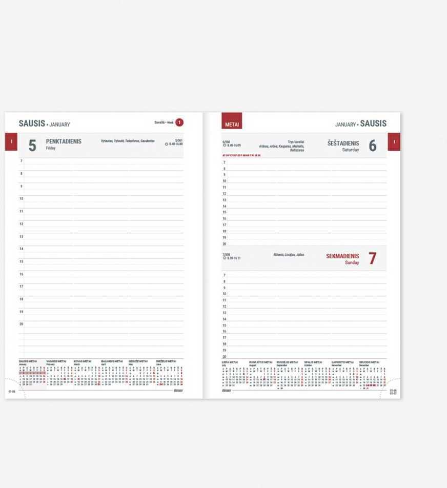 Darbo kalendorius Timer Daytime Prestige 2025 m, A5, minkštas PU ...