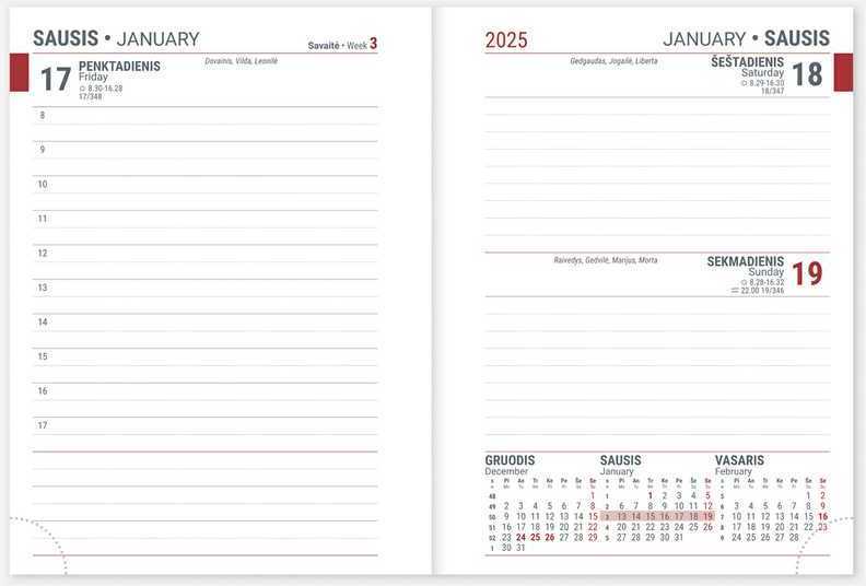 Darbo kalendorius Timer Junior, A6, Mia, žema kaina | Varle.lt