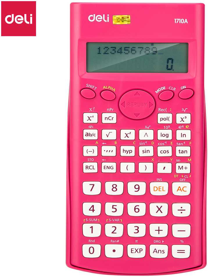 Mokyklinis skaičiuotuvas DELI 240F rožinis, modelis - 1710A_PINK, žema ...