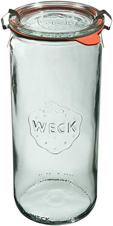 Weck cilindrinis stiklainis 1040 ml (6 vnt), pok, usz, zap x2, modelis - WE-908-80PUZ, žema ...