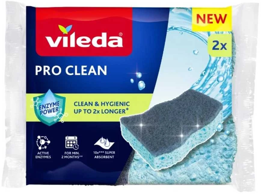 Viskozės šveitiklis su fermentais Vileda Pro Clean 2 vnt., modelis ...
