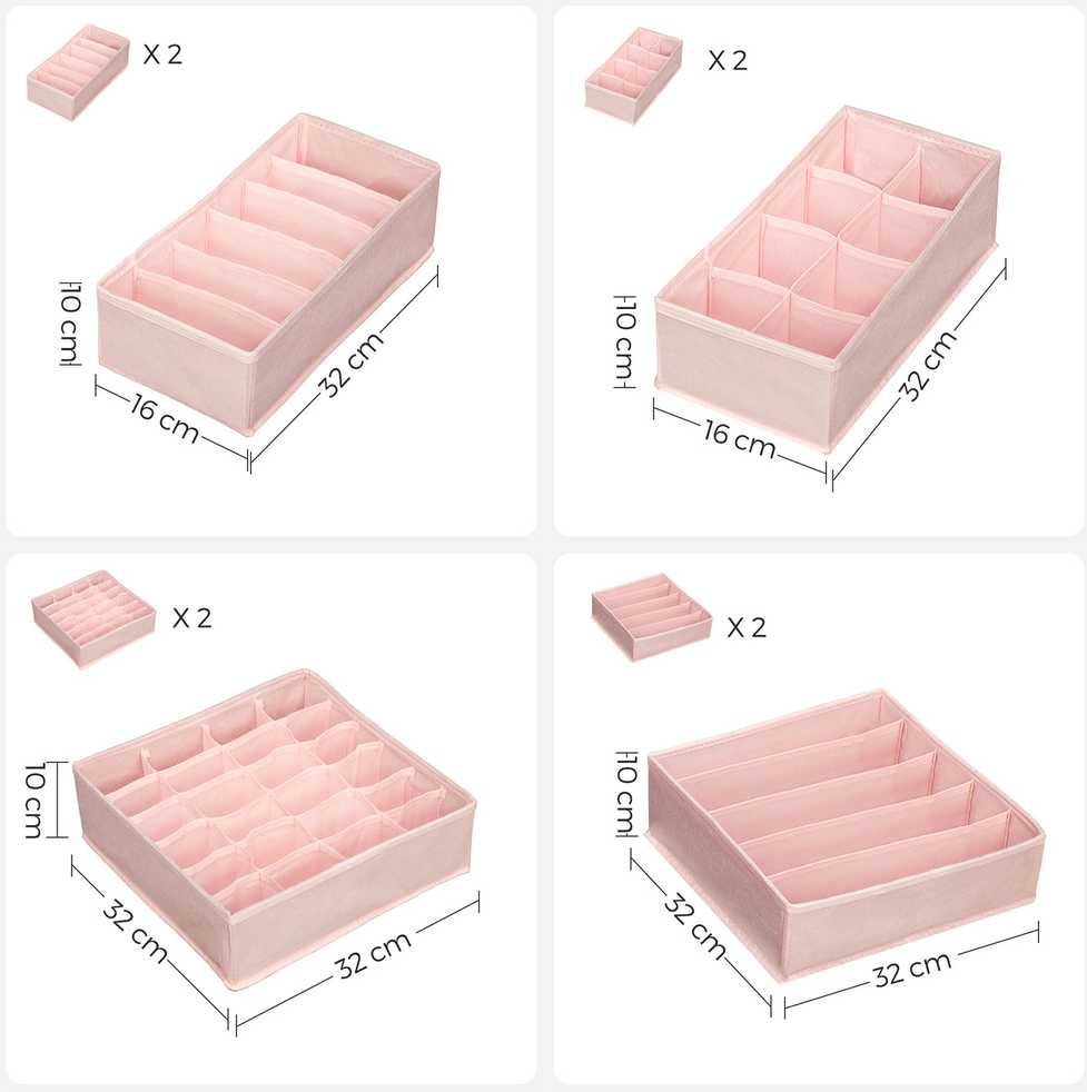 Songmics Apatinio trikotažo organizatorius liemenėlėms rožinės spalvos ...