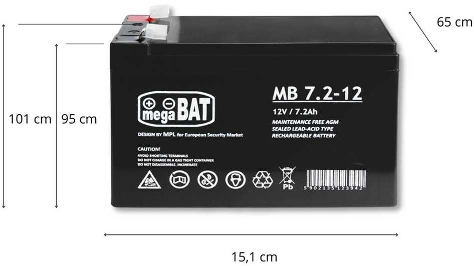 Nordmark Megabat 12V 7.2Ah F1(187) AGM akumuliatorius, 3-5 metai, modelis - ‎BAT 207, žema kaina ...