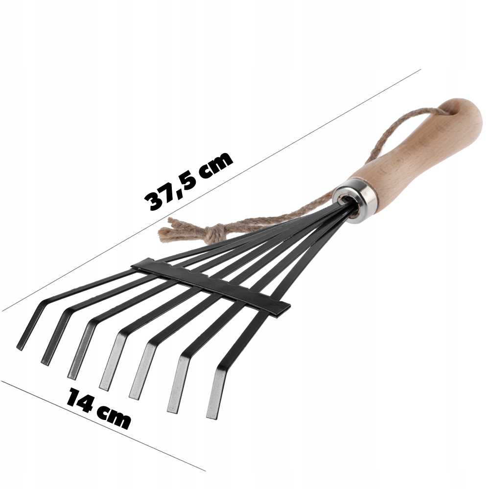 Maži metaliniai grėbliai su mediniu kotu, 37cm, žema kaina | Varle.lt