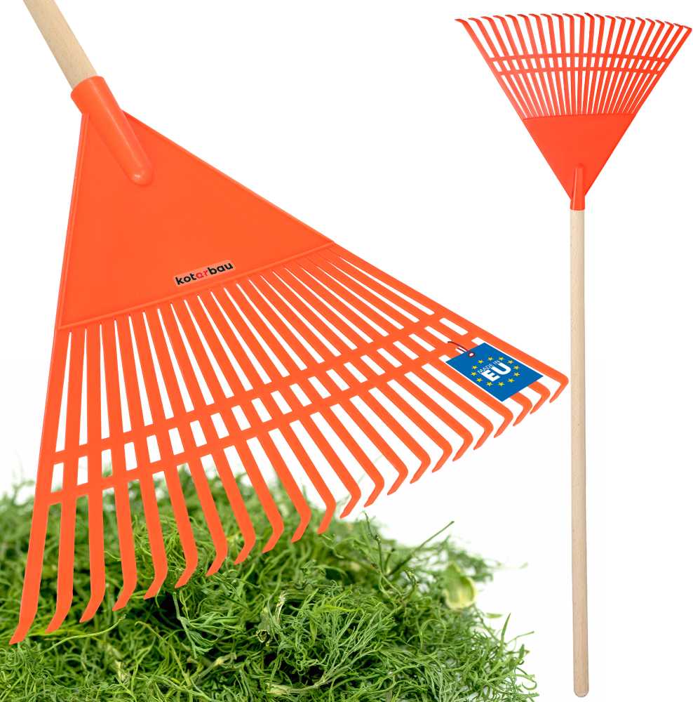 Sodo grėblys plastikinis su kotu, 55cm, žema kaina | Varle.lt