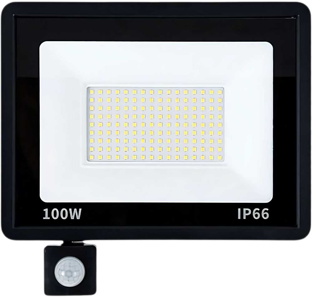 LED Prožektorius su Judesio ir Prieblandos Jutikliais 100W 6000K IP66 ...