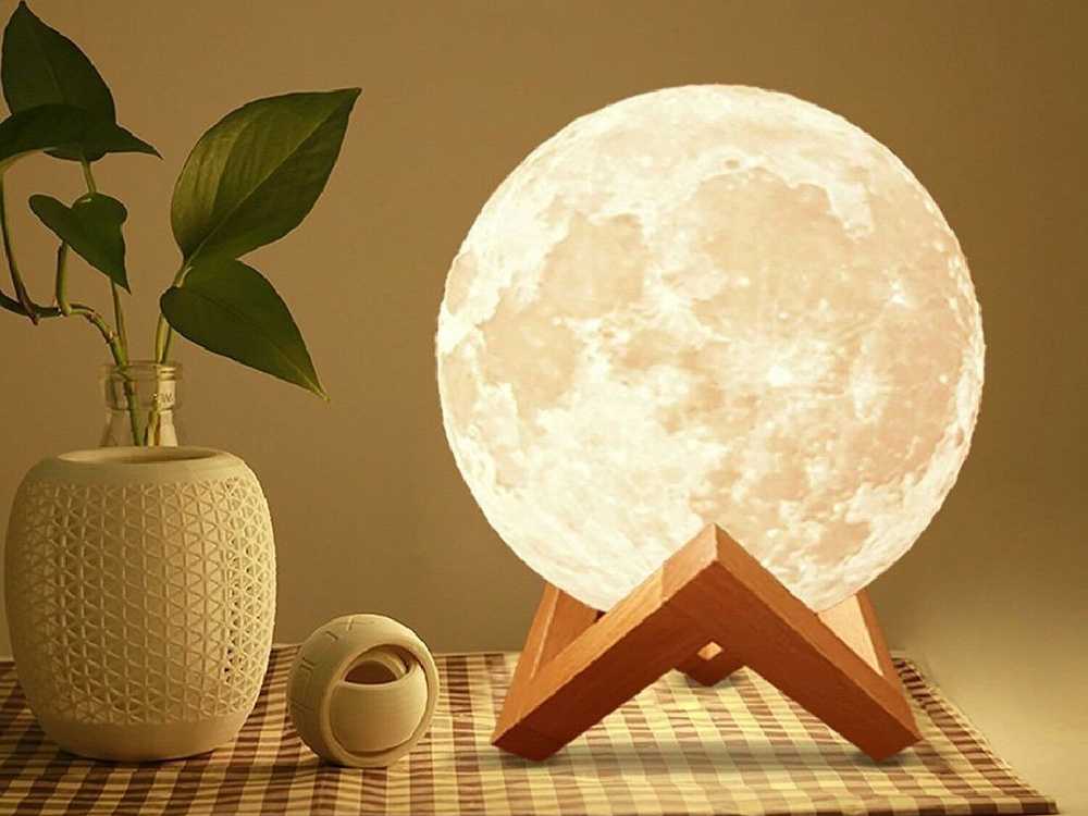 3d rgb moon night light with remote control, žema kaina | Varle.lt