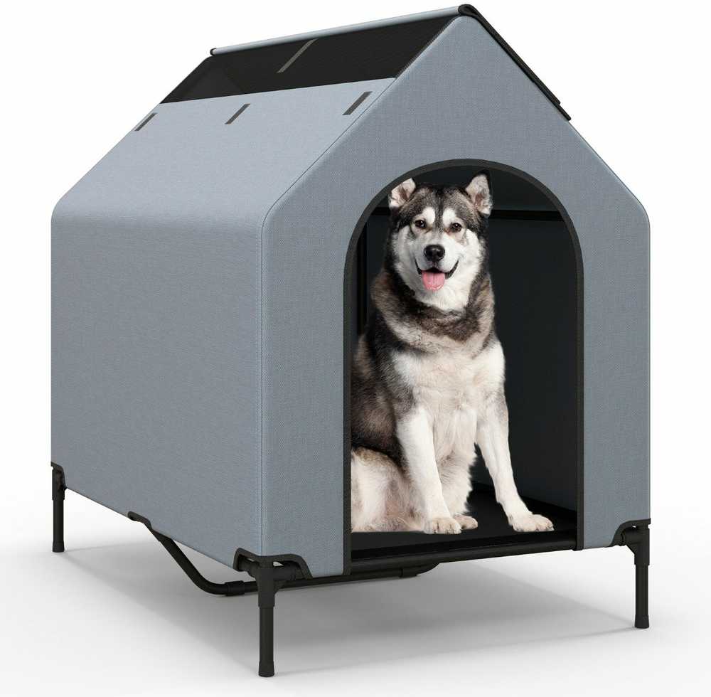 Costway 2 viename šunų veislynas & Pakeltas šunų guolis šunų gultai ...