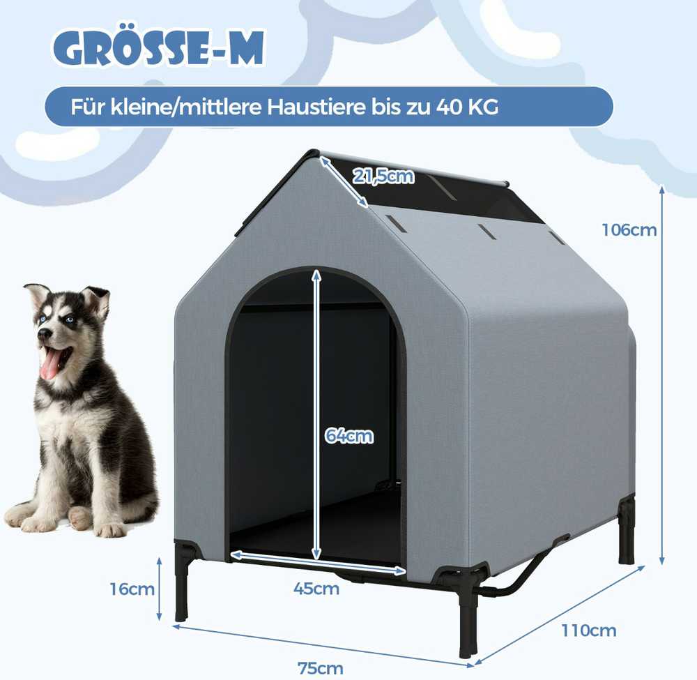 Costway 2 viename šunų veislynas & Pakeltas šunų guolis šunų gultai ...