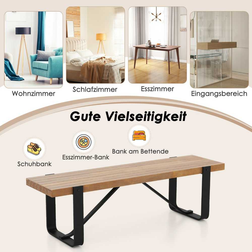 Costway įėjimo suolas su metaliniu rėmu Prieškambario suolas Rustic ...