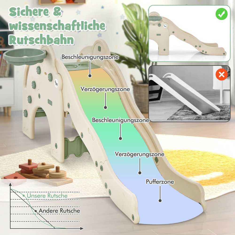 Costway Slide Outdoor 4 viename vaikiška čiuožykla, tunelis ir ...