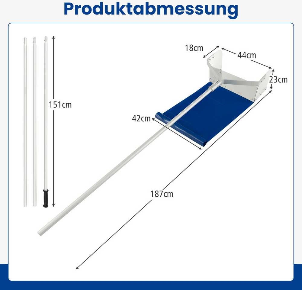 Costway sniego valytuvas stogui Stogo sniego valytuvas su teleskopine ...