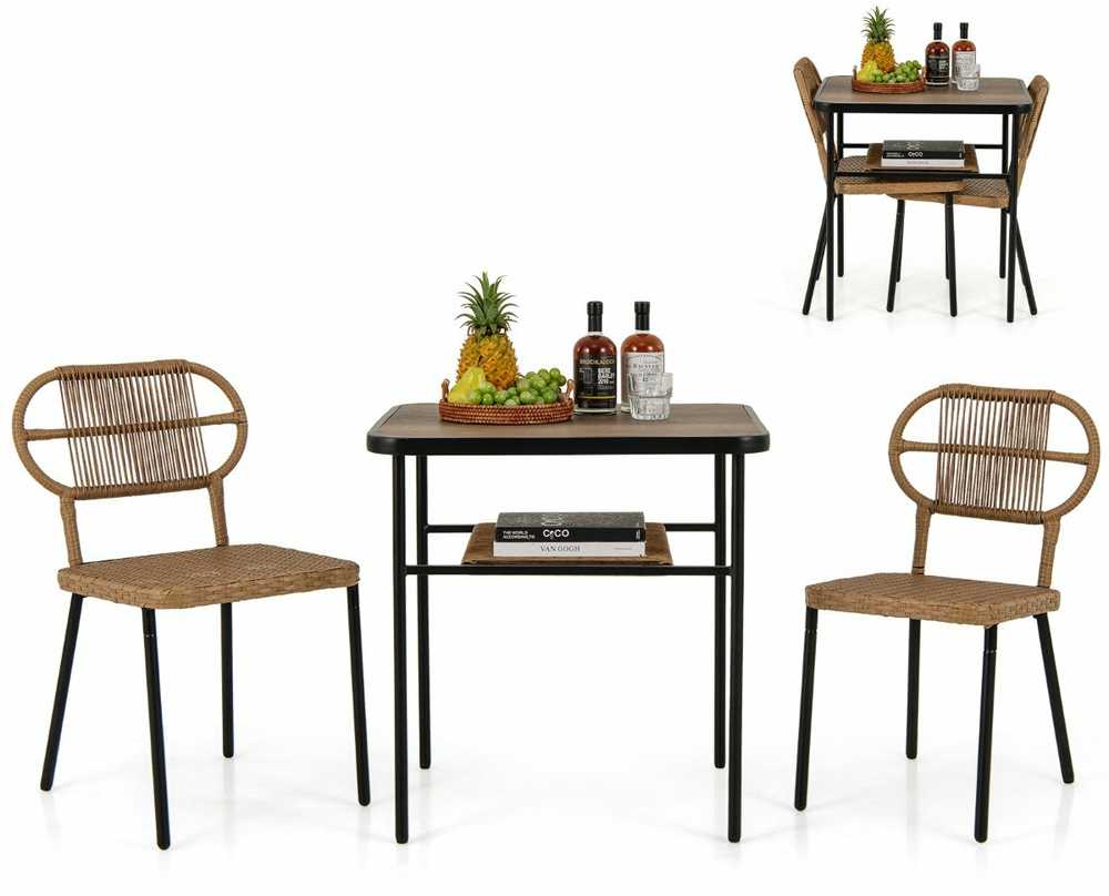 Lauko baldų komplektas Costway 3 dalių. Sodo baldų komplektas, balkono ...