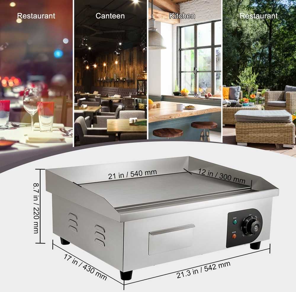 Elektrinė kepimo plokštė restoranui: nerūdijančio plieno grilis ...
