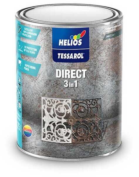 Helios Antikoroziniai dažai TESSAROL DIRECT 3in1 Pilka RAL7046, Spalva ...