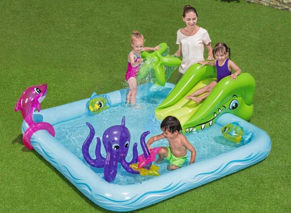 Pripučiamas baseinas vaikams su čiuožykla Bestway, žema kaina | Varle.lt