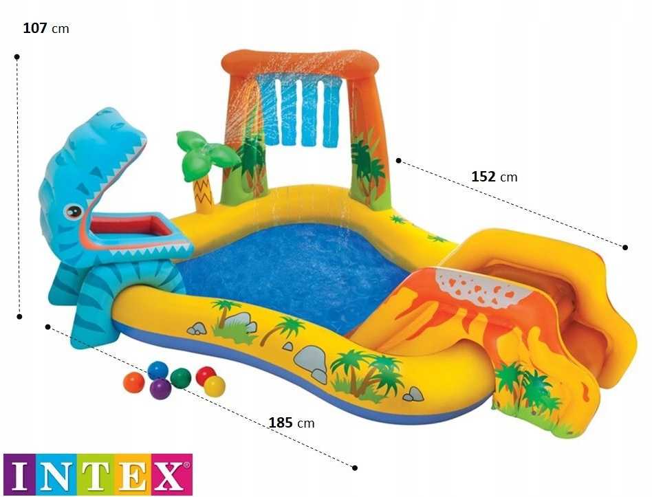 Intex Dinozaurų baseinas su čiuožykla, žema kaina | Varle.lt