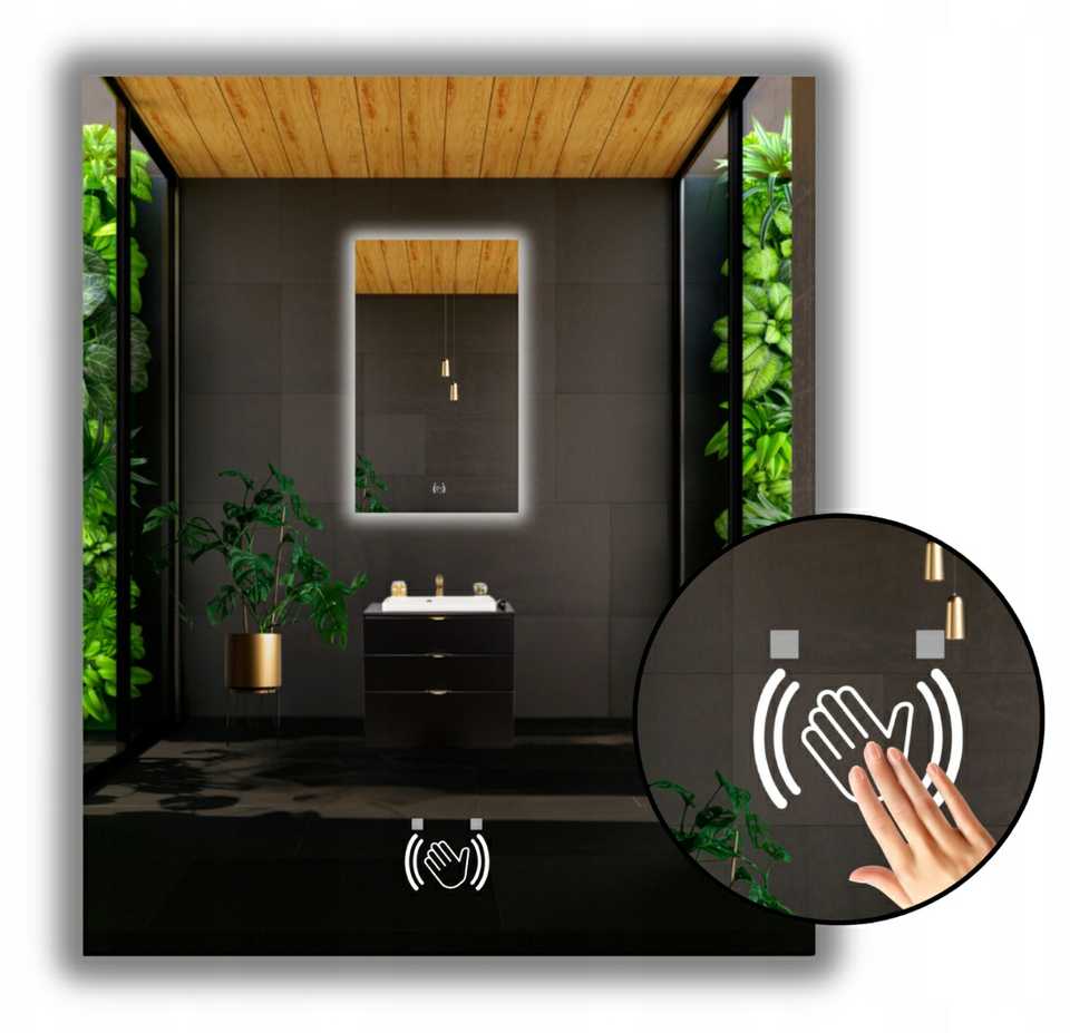 LED Veidrodis 50x100cm, Sensorinis, IP65, žema kaina | Varle.lt