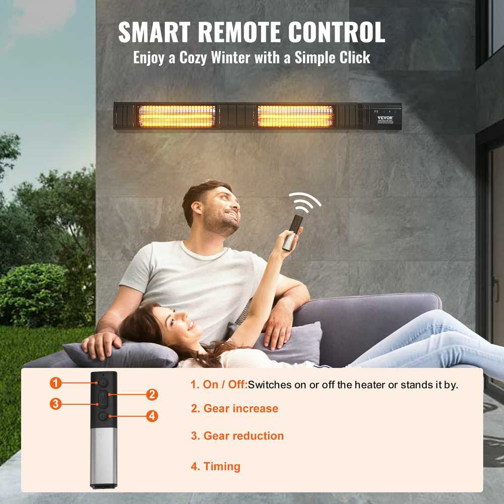 Infraraudonųjų spindulių šildytuvas 3000W su nuotolinio valdymo pultu ...