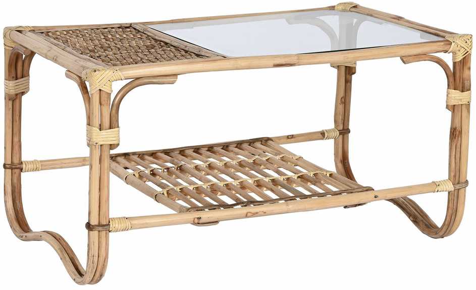 Centrinis stalas Home ESPRIT Natūralus Bambukas Rotangas 76 x 46 x 40 ...